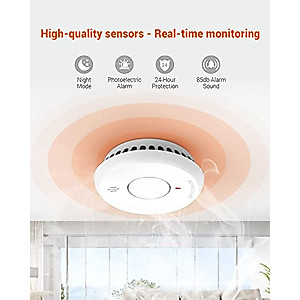 Jemay 3 Pack Wireless Interconnected Smoke Detectors Fire Alarm with Transmission Range of Over 820 ft, Fire Detector 10 Year Lithium Battery, with Enhanced Photoelectric Sensor