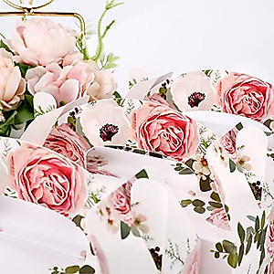 SOSFKIM Gable Treat Boxes Large 24 Pack - Floral Party Favor Boxes Bulk Embossed Foil 6.3x 3.5x 3.5in - Goodie Gable Boxes for Baby Shower, Wedding, Birthday