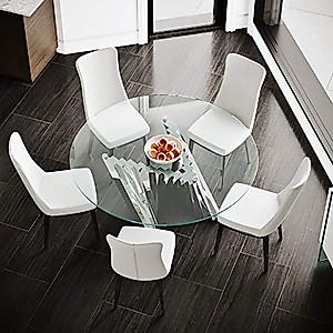 Zuri Furniture Modern Norma Dining Chair - White with Polished Stainless Steel Base