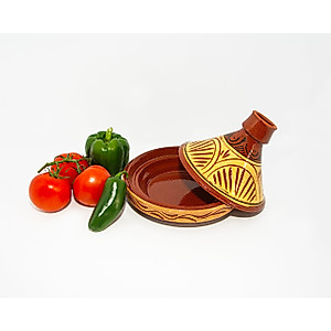 Numidia Hand Made and Hand Painted Tagine Pot | Moroccan Ceramic Pots For Cooking and Stew Casserole Slow Cooker (Medium, Royal Desert Mystic)