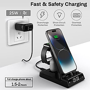 SwanScout Fast Charging Station for Apple Devices, 25W 3 in 1 Charging Station Compatible with Apple Watch Series 8/7/6/5/4, for iPhone 14/13/12/11 Series/XS/SE/8/7/6 & Air pods Pro 2/Pro/3/2