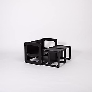 Sweet Home from wood Montessori Wooden Kids Play Table Set, Toddler Table Set or Preschool Learning Table or Chair, Weaning Table, Kids Play Table (Black Color Set 1 Table and 2 Chair)