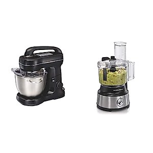 Hamilton Beach Stand Mixer & Food Processor Bundle | Mix, Chop & Puree with Ease