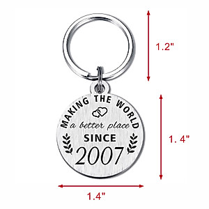 ABNTY 17th Birthday Gifts for Girls Boys, 17 Year Old Birthday Keychain, Born in 2007 Gifts, 2007 Birthday Decorations