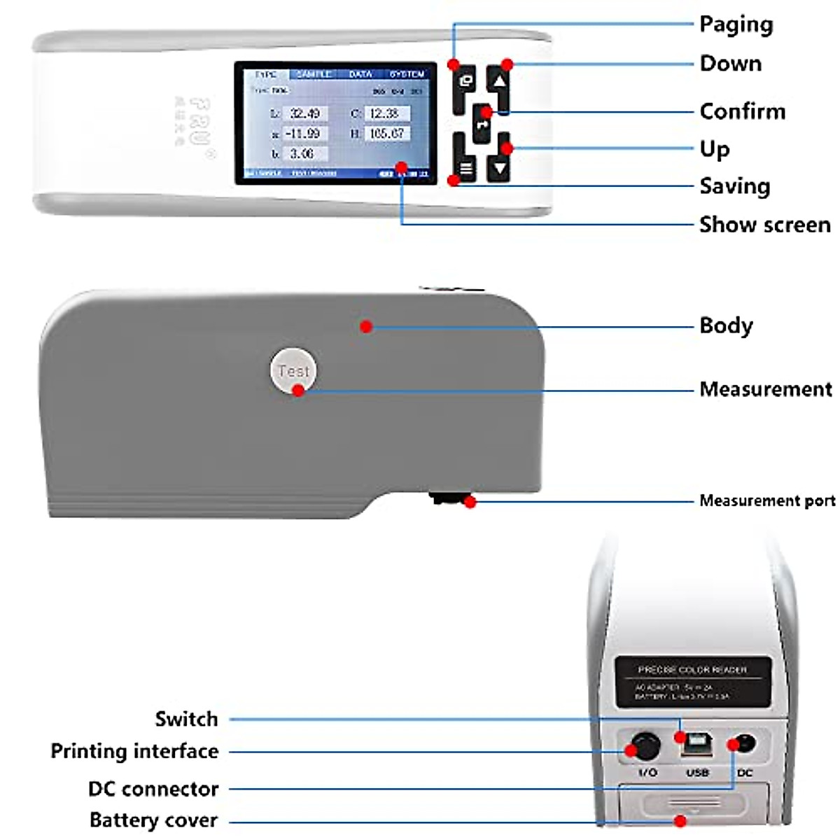 WF28 Color Meter Color Difference Meter Colorimeter