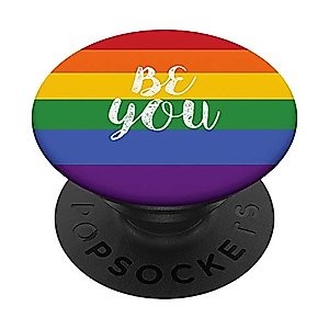 LGBT Pride Rainbow Flag Be You PopSockets Swappable PopGrip