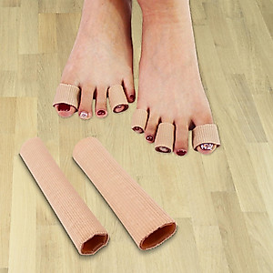 SWZHAI 6 PCS Toe Tubes Sleeves, Cuttable Toe Cushions Gel Toe Protector Breathable Toe Separators Tube Corn Pads for Toes, Fingers