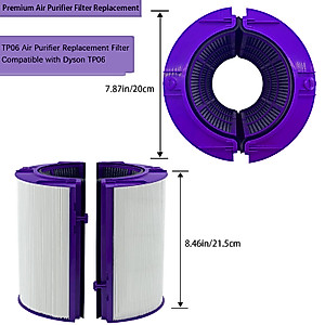 TP06 Replacement True Hepa Filter for Dyson TP06 HP06 PH01 PH02 HP07 TP07 HP09 TP09 Models, For Dyson Pure Cool, Pure Hot Cool Cryptomic, Humidify Cool air purifier,Compare to Part # 970341-01