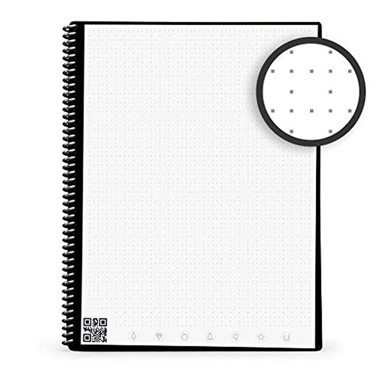 Rocketbook Holiday Bundle - 2 Smart Reusable Notebook Set with 1 Lined & 1 Dot Grid Notebook, 2 Pilot Frixion Pens & 2 Microfiber Cloths - Infinity Black Cover, Letter Size (8.5" x 11") (EVR-L-K-BND)