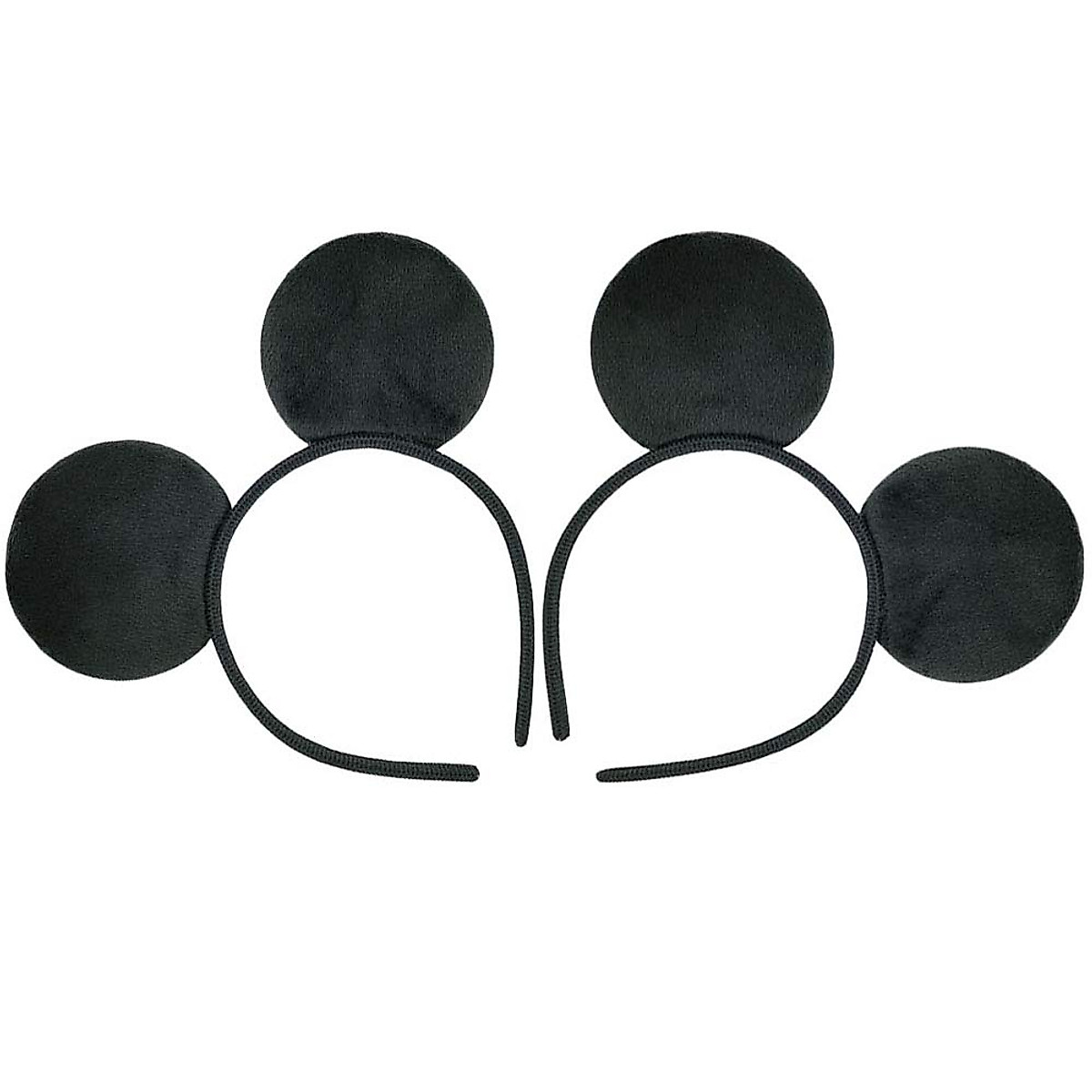 CHuangQi 20pcs Mouse Ears Headband, Solid Black