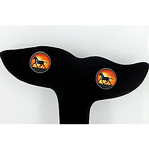 Stainless Steel Sunset Horse Print Glass Stud Earrings 12mm