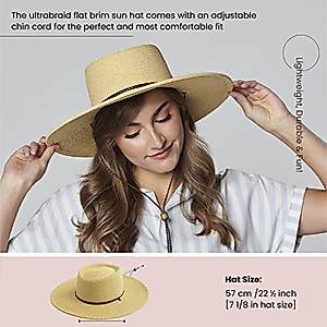 San Diego Hat Company Women's 4-inch Brim Ultrabriad Sun Hat with Adjustable Chin Cord, Natural, One Size