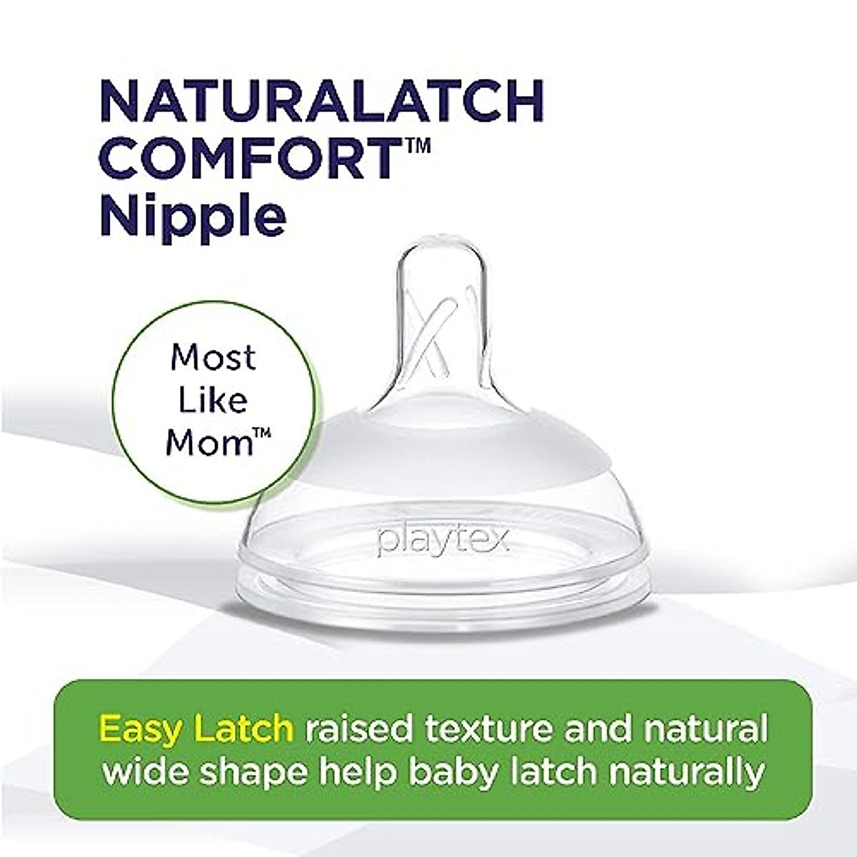 Playtex Baby NATURALATCH Comfort Nipple, Switch from Breastfeeding to Bottle, Most Like Mom Feel, Fast Flow, 2 Count