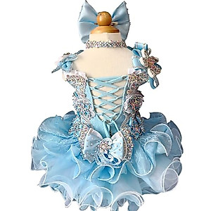 Jenniferwu Infant Toddler Baby Newborn Little Girl's Pageant Party Birthday Dress G016B Blue Size 3T
