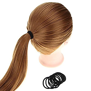 Coobbar 100pcs Women Elastic Hair Ties Band Ropes Ring Ponytail Holder (Red)