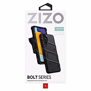 ZIZO Bolt Bundle for Galaxy A13 5G Case with Screen Protector Kickstand Holster Lanyard - Black