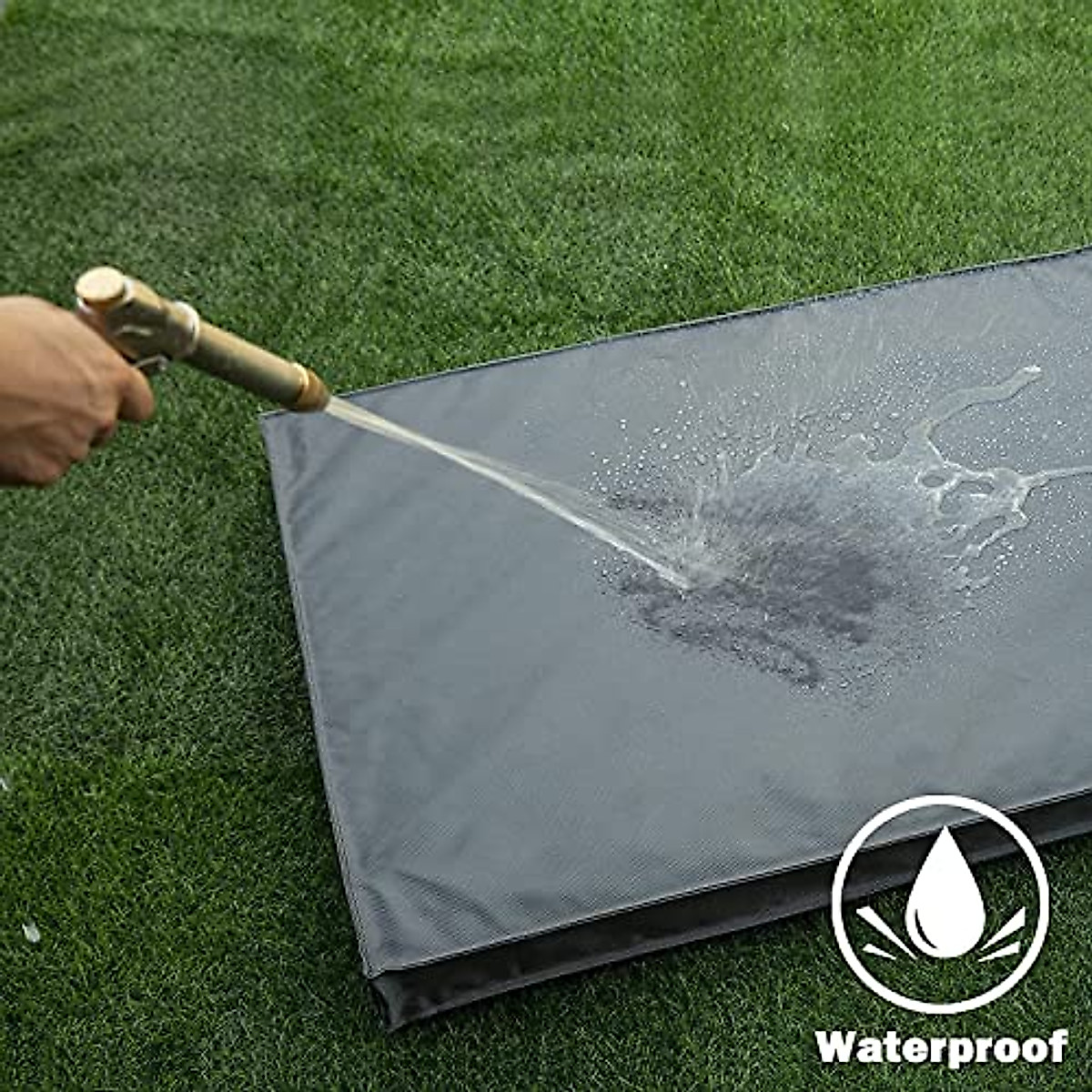 Tail Stories Outdoor All Weather Dog Bed, Waterproof Dog Bed for Large Dogs, Orthopedic Egg Foam Pet Bed with Washable and Removable Oxford Cooling Cover