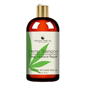 Hemp Hydrating Shampoo and Conditioner Set - 16 oz, For Men and Women - Color Treated Hair, All Natural - Sulfate Free - Curly or Frizzy Hair - Made with Herbal and Hemp Extract