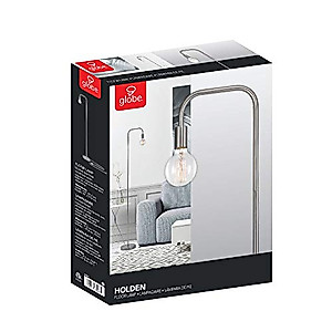 Globe Electric 67067 Holden 70" Floor Lamp, Brushed Steel, in-Line On/Off Foot Switch