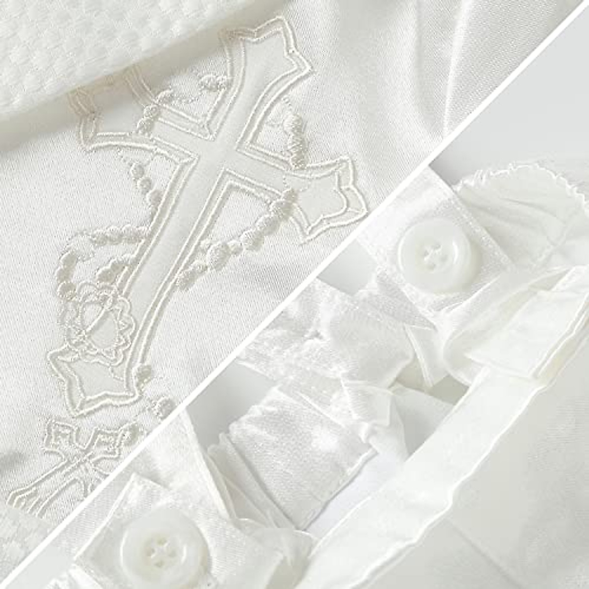 Booulfi Baptism Outfits for Boys Baby Boy Christening Outfit White Fall Clothing Wedding Suit Blessing Gifts 6-9 Months