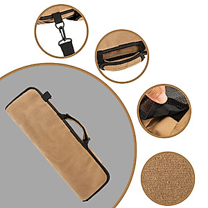 Knife Roll,Waxed Canvas Knife Bag,Heavy Duty Knife Case,Chef Knife Bag Roll with 13 Slots for Knives and Kitchen Tools,Knife Roll Bag For Chefs Culinary Traveling,Knives Pouch Holder Wrap (Khaki)