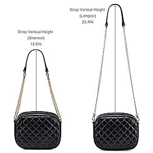 Newshows Small Quilted Crossbody Bags for Women Trendy Cross Body Purse with Metal Chain Strap, Gift Idea, PU Leather