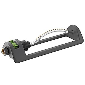 Lawn Sprinkler, HH Together Oscillating Sprinkler with 18 Hole Brass Nozzles, Water Sprinkler for Lawn & Garden Covers up to 3,600 sq.ft, Easy Adjust Range Control