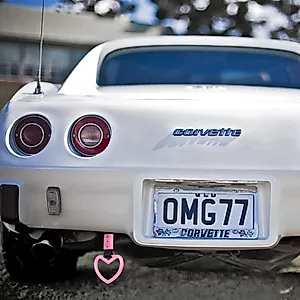 4 Pieces Rings Heart Shaped Car Handle Straps Bumper Warning Ring Decor Subway Bus Heart Handle for Car Interior (Pink)