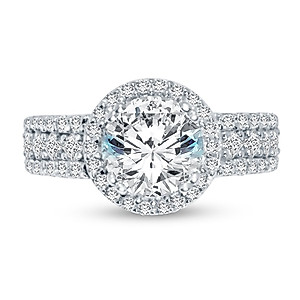 Size - 4.5-925 Sterling Silver Round Large Wide Floating Halo Solitaire Engagement Ring CZ Cubic Zirconia (3.50cttw., 2.50ct. Center)