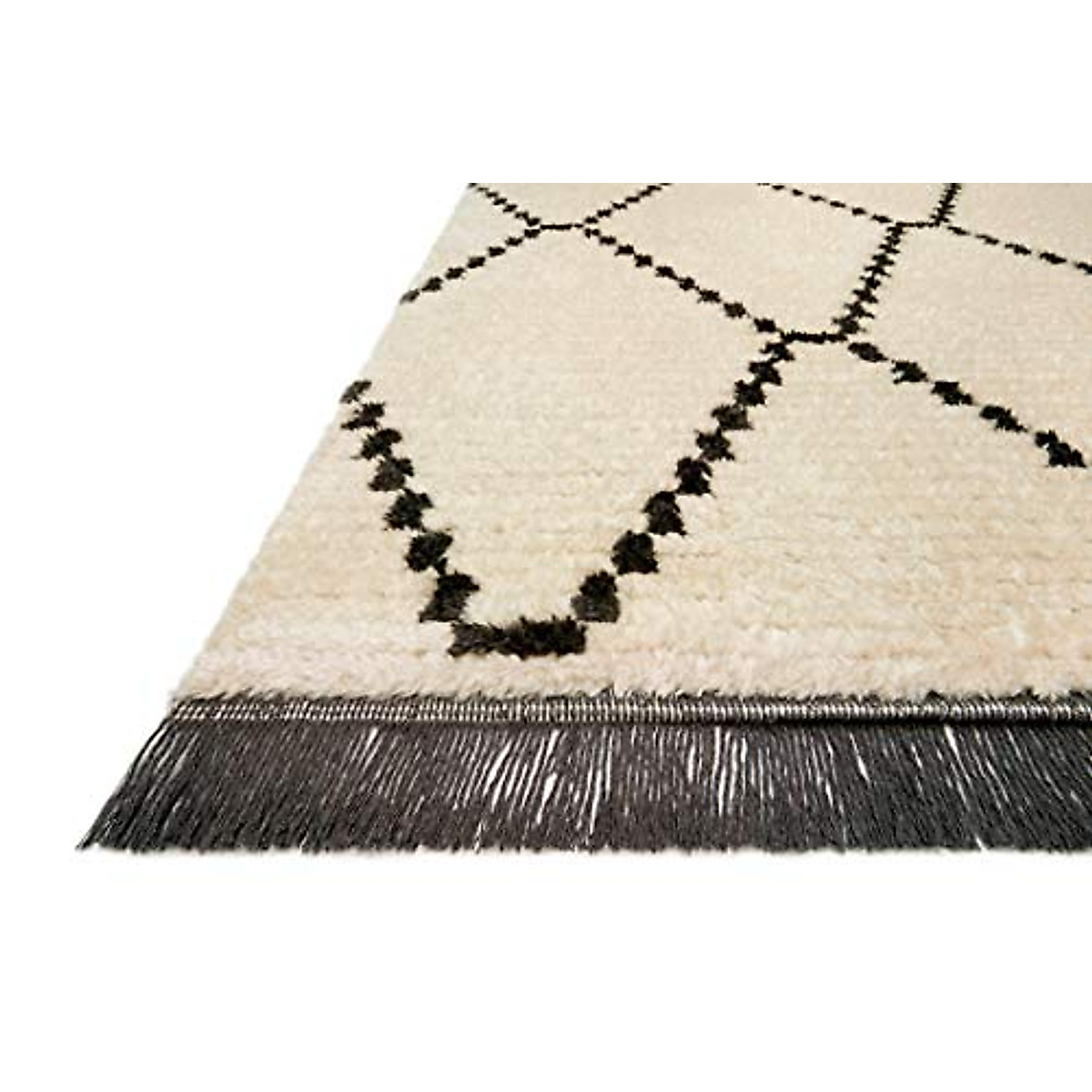 Loloi Chris Loves Julia x Alice ALI-04 Cream/Charcoal Geometric Area Rug 7'-9" x 10'
