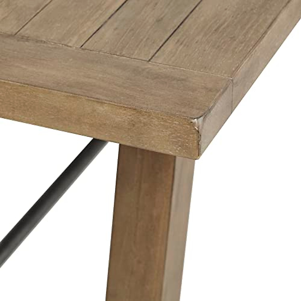 INK+IVY Sonoma Solid Wood Dining Table, Rectangular with Rustic Metal Truss Accent,Trestle Legs, Easy Assembly, Industrial Country, for Kitchen, Entryway, Family, or Bedroom, Reclaimed Grey