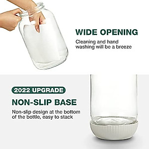Mfacoy Wide Mouth 1 Gallon Glass Jar with Lid, Large Glass Jars with Airtight Metal and Plastic Lids, Glass Gallon Jar for Food Storage, Kombucha & Sun Tea, Gallon Mason Jars BPA-Free Dishwasher Safe