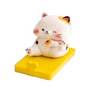 ECHENG Creative Birthday Gift Animal Phone Stand Decoration Cute Piggy Yoga Cat Office Desk Decoration (Piggy)