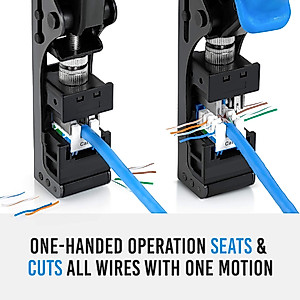 GTZ Bundle – 2 Items: Speed Termination Tool with 20 Pack of RJ45 Keystone Jacks + 200 Pack of Cat6 Pass Through Connectors