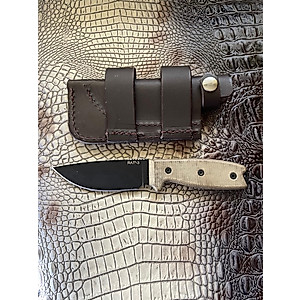 Carl Thomas Leathers Custom Made Horizontal Knife Sheath Made to Fit ONLY The Ontario Rat 3 or Esse 3 Knife. Can be Worn on Either Side. Knife NOT Include.