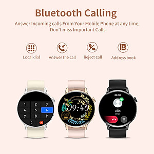 Smart Watches for Women (Make/Answer Call) 1.32" HD Display Fitness Watch with Sleep Blood Pressure Blood Oxygen Heart Rate Monitor, IP67 Waterproof Smart Watch for Android Phones & iOS(Gold)