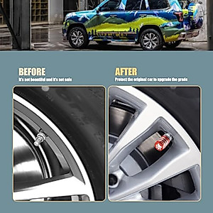 Crynod 5 PCS Car Valve Cap, 0.43" x 0.62" Cute Dog Paw Alloy Tubeless Screw-on Valve Cover, Suitable for Most Models (Red)