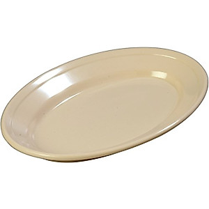 Carlisle FoodService Products 4356325 Dallas Ware Melamine Oval Platter Tray, 9.25" x 6.25", Tan (Pack of 24)