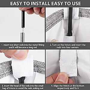 GZMXM Laundry Basket Hamper with Lid and a Removable Bag 72L Large Collapsible Laundry Baskets Dirty Clothes Hamper with Detachable Rods, Foldable Washing Bin for Clothes and Toys - Beige