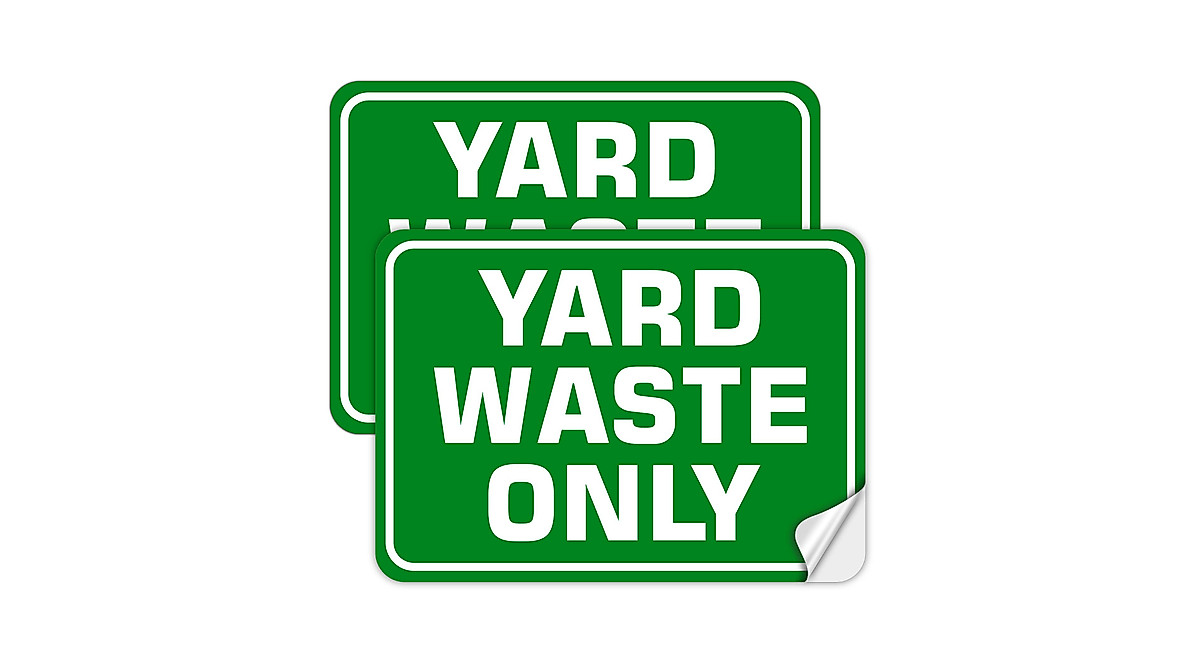 Yard Waste Stickers 2 Pack - Waterproof Vinyl Decals for Outdoor ...