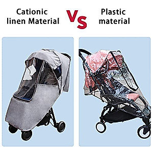LaChaDa Stroller Cover Weather Shield Universal Waterproof Protection Umbrella Wind Dust Cover for Strollers(Grey)