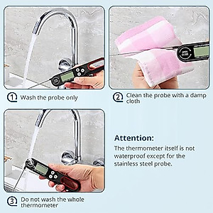 ALLmeter Instant Read Meat Thermometer Digital Food Meat Thermometer Foldable Probe for Cooking Temperature Steak Thermometers for Outdoor BBQ Grill Kitchen Oven Barbecue