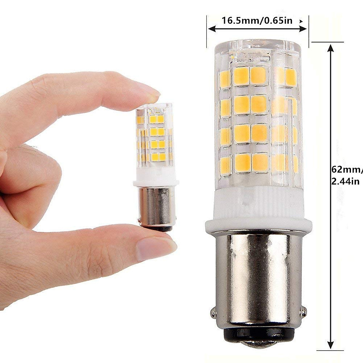 MaoTopCom 4W BA15D LED Corn Light Bulbs- BA15D LED Double Contact Bayonet Base Sewing Machine Bulb 120V Warm White 3000K LED Corn Bulb 40W Halogen Replacement Bulb(4 Pack)
