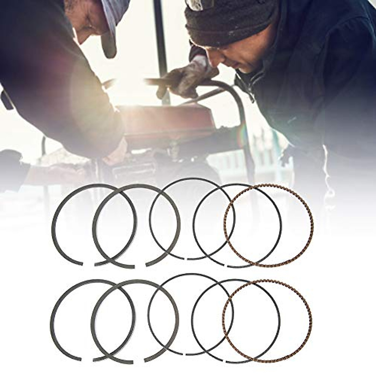 Garden Supplies 2 Set Gasoline Engine Generator Piston Replacement Parts Gasoline Generator Accessories(RvSky)