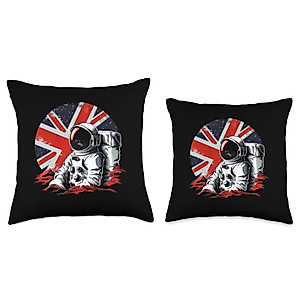 Cool Britain on Moon Cool Britain Space Throw Pillow, 16x16, Multicolor