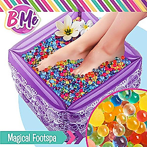 B Me Kids Spa Kit for Girls - Spa Day Party Supplies Kit w/Press On Nails, Kids Nail Polish & More - Kids Manicure Pedicure Gift Set for Sleepover - Spa Birthday Party Supplies for Girls Age 6-12