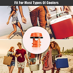 Honoson Cooler Drain Plugs Replacement Compatible with Most Rotomolded Coolers Including Most Major Brands Drain Plugs with Leak-Proof Design (Orange)