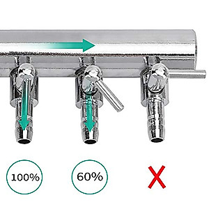 Pawfly 8-Way Aquarium Air Flow Control Lever Valve Chromium Copper Distributor Fish Tank Splitter Pump Accessories