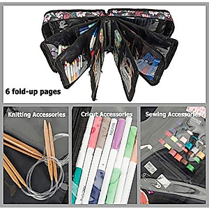 PACMAXI Sewing Machine Accessories Storage and Pad Set, Water-Resistant Floral Sewing Accessories Organizer