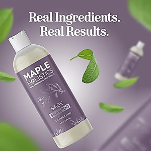 Sage and Rosemary Shampoo Sulfate Free - Sage Oil Clarifying Shampoo for Build Up and Scalp Moisturizer - Oily Hair Shampoo for Greasy Hair and Dry Scalp Treatment with Essential Oils for Hair